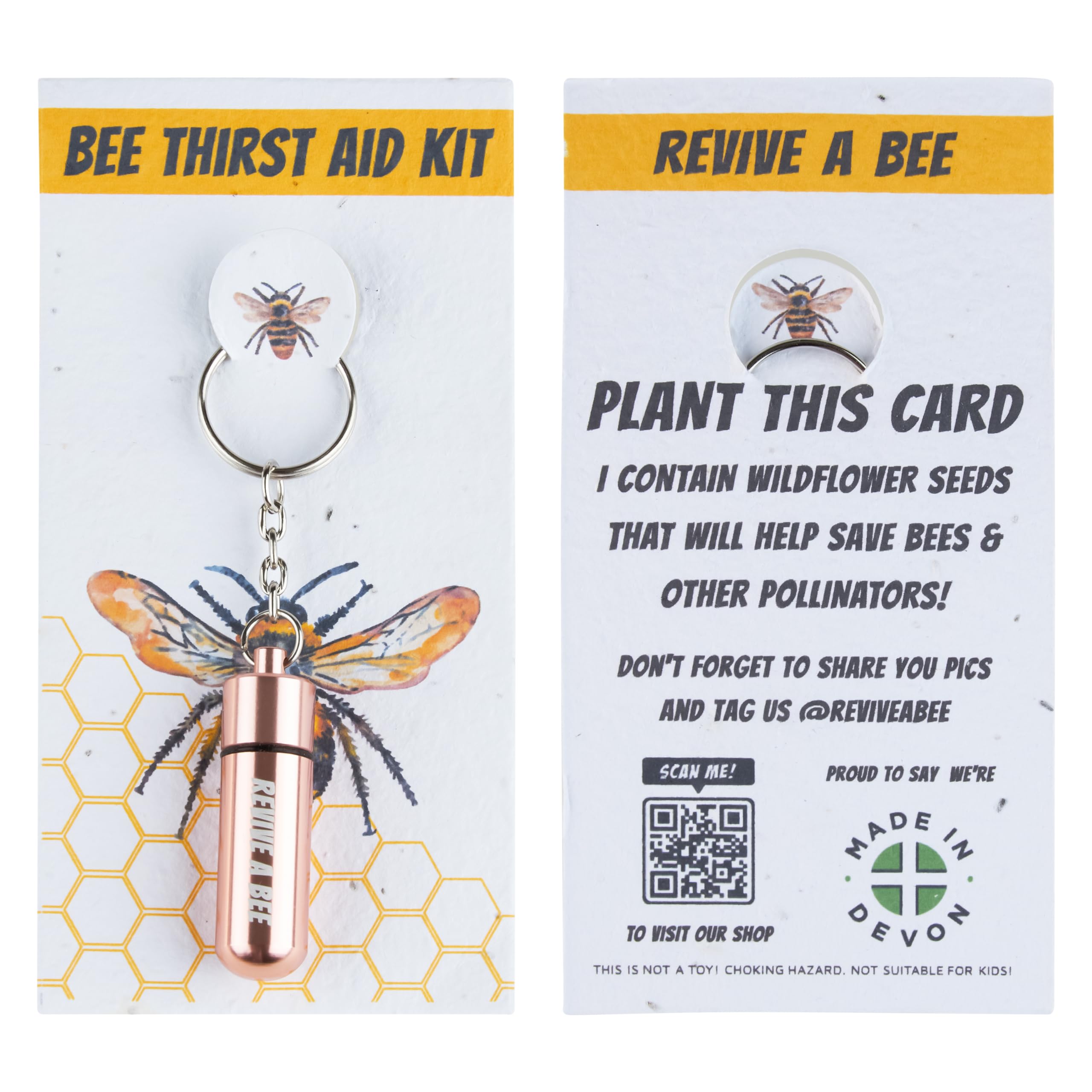 Revive a Bee Rose Gold Bee Revival Kit Keychain with Sugar Syrup to ...
