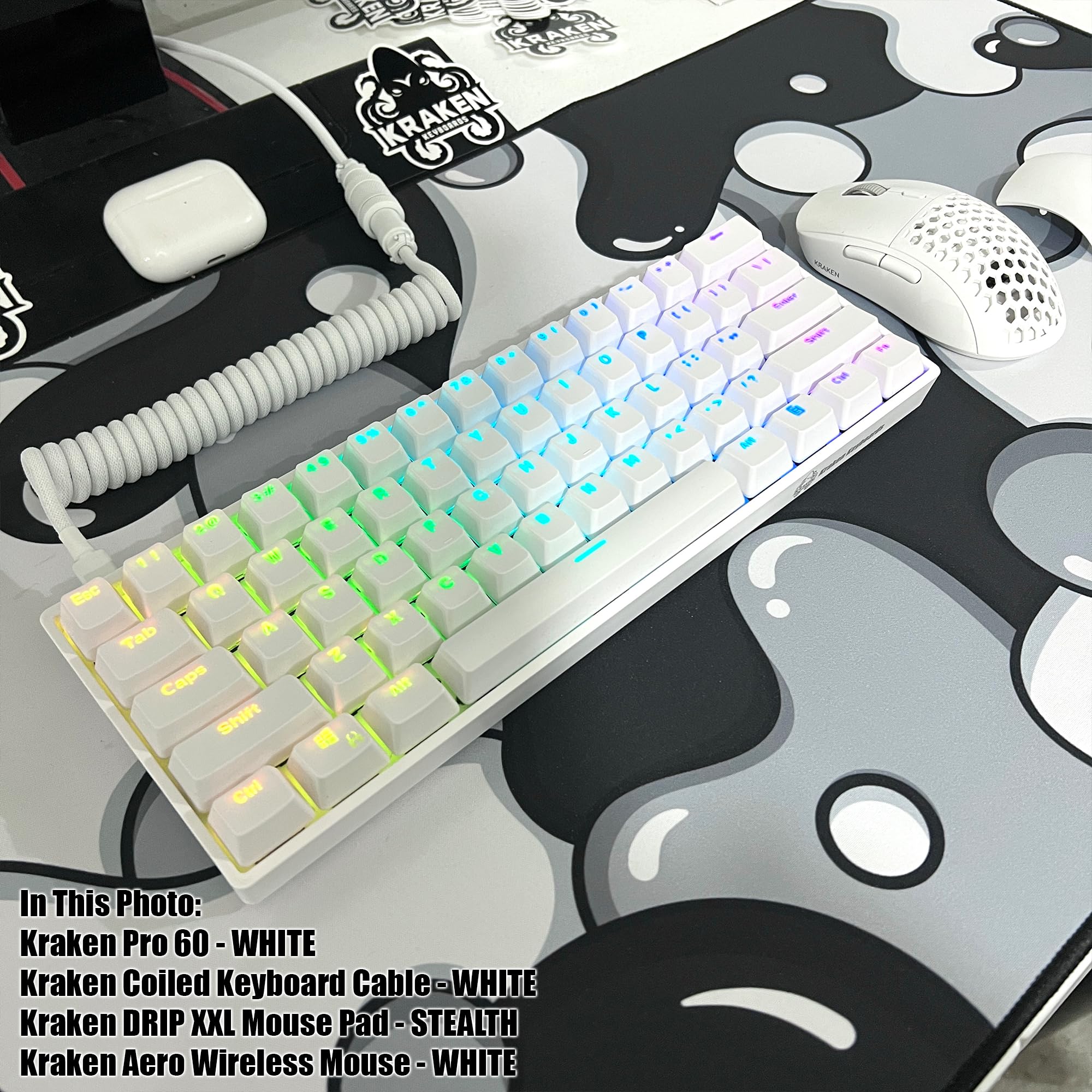Mua KRAKEN KEYBOARDS DRIP EDITION XXL Black & White & Grey Gaming Mouse ...