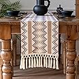 Amazon.com: Crisjanggo 12 x 72 Inches Boho Table Runner Rustic Table Runner with Tassels Macrame ...