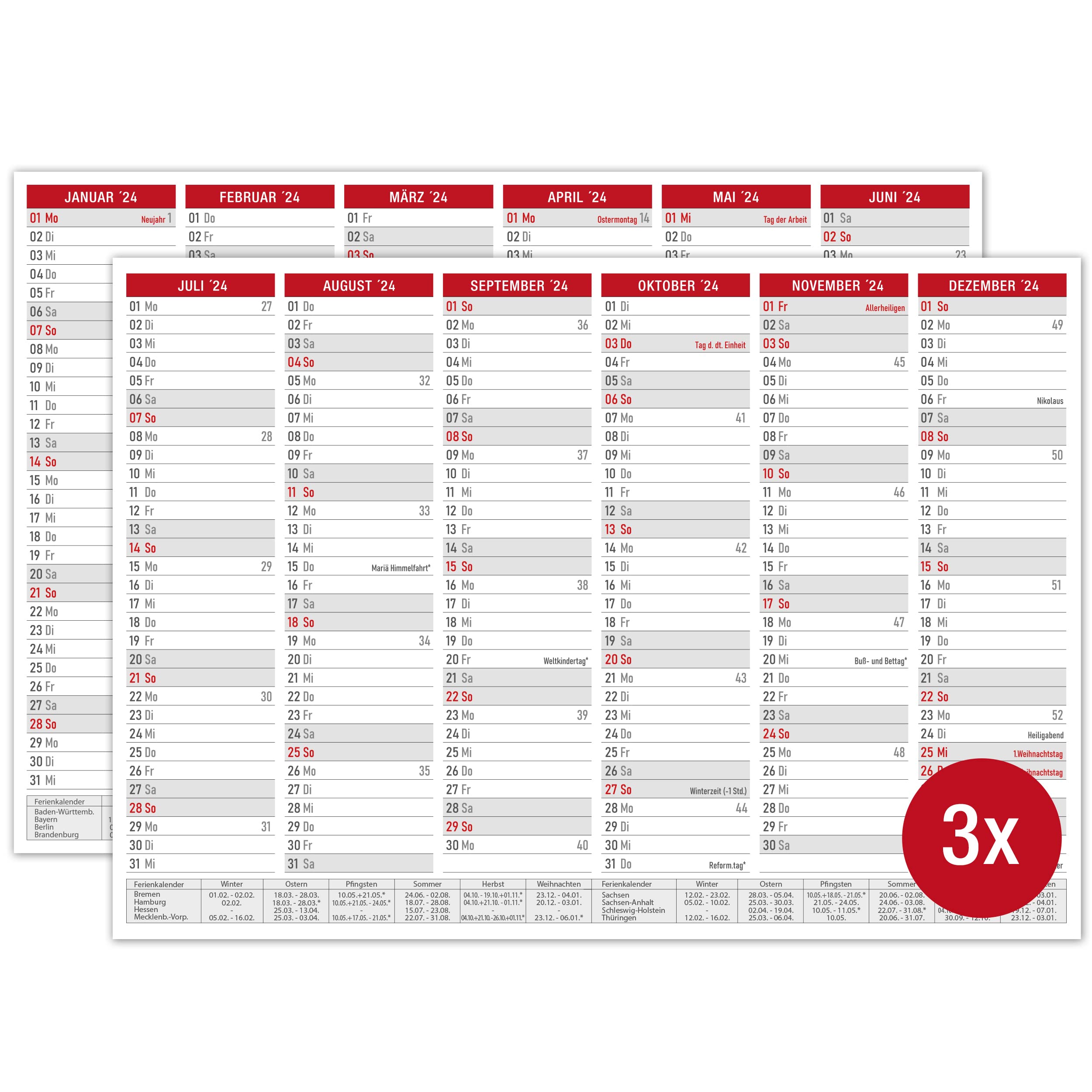 A4 Size Calendar 2024 Printable
