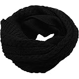 QUEENFUR Winter Women Thick Cable Knit Ribbed Infinity Circle Loop ...