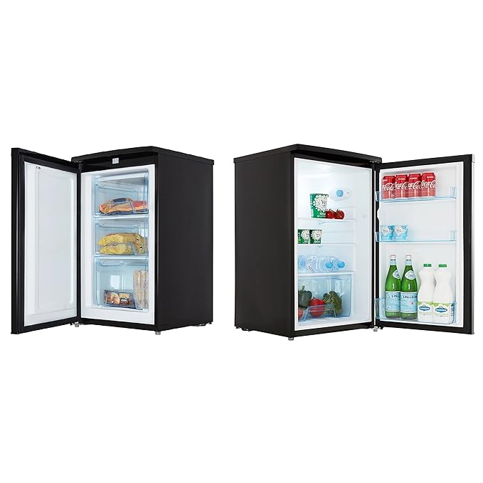 Cookology Black 50cm Freestanding Side-by-Side Undercounter Fridge ...