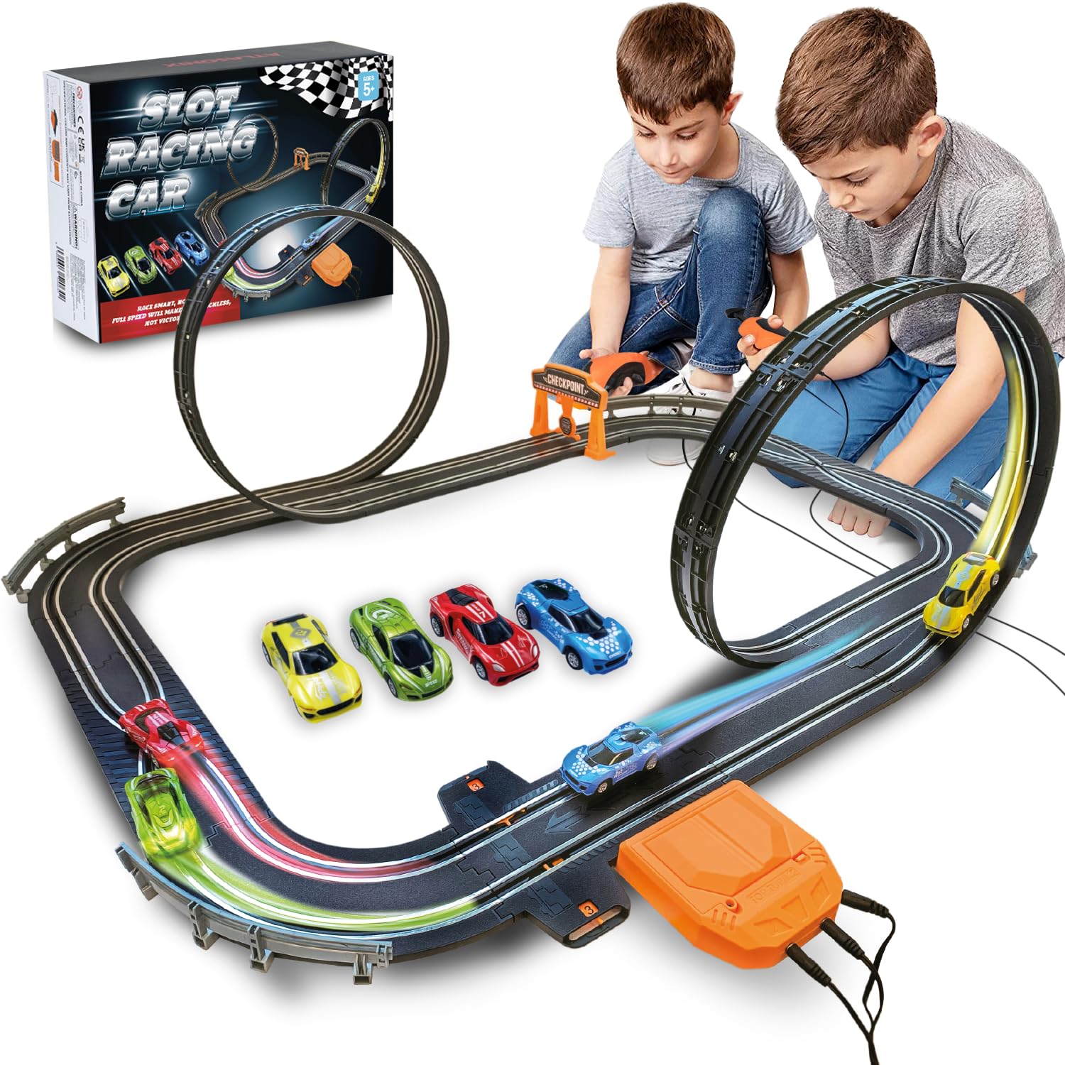 Slot Car Race Tracks Sets - Electric Racing Car Track with Slot Cars & Accessories - Dual Lane ...