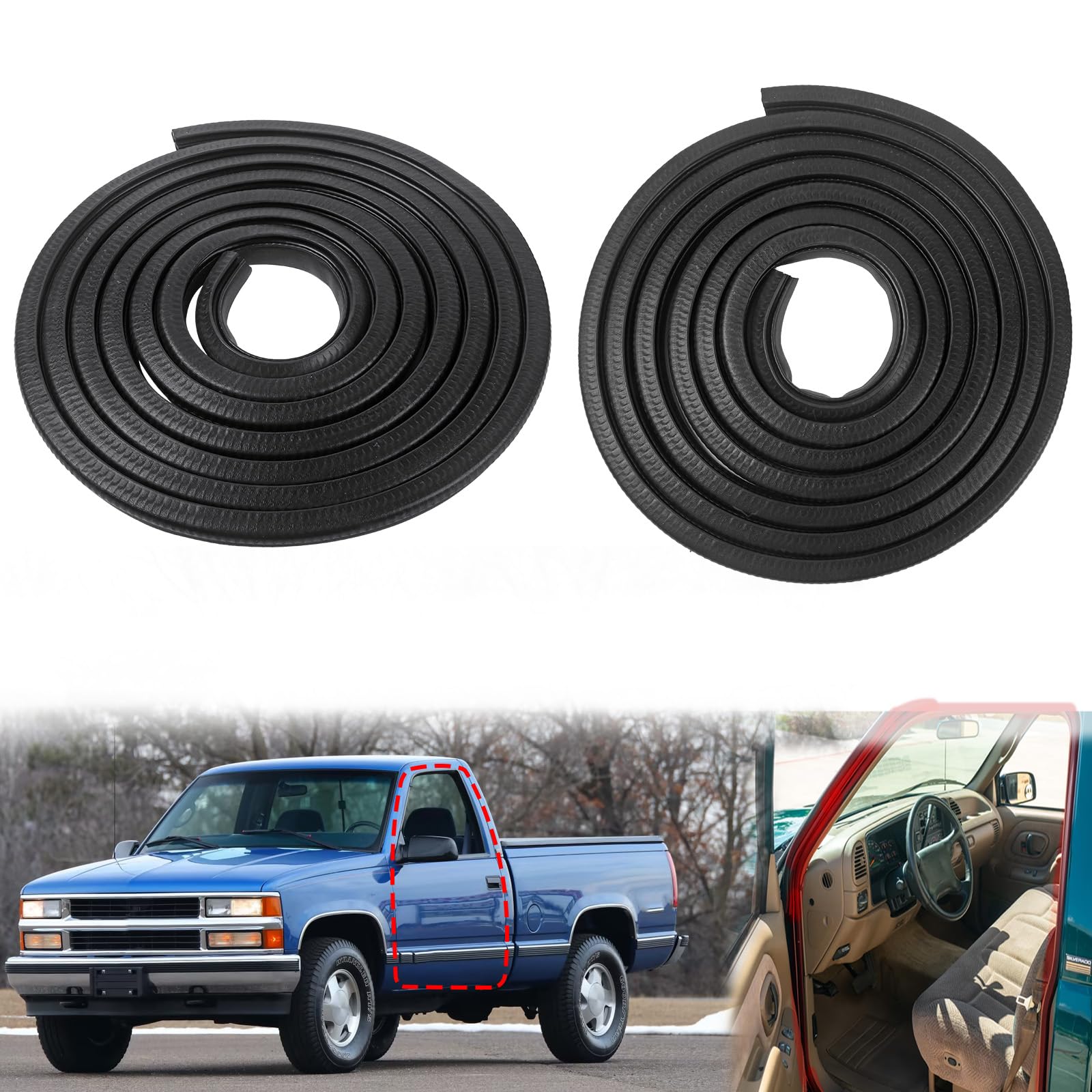 Door Seal Weatherstrip, Rubber Seal Trim Weather Stripping Compatible With Chevy GMC Vehicle ...