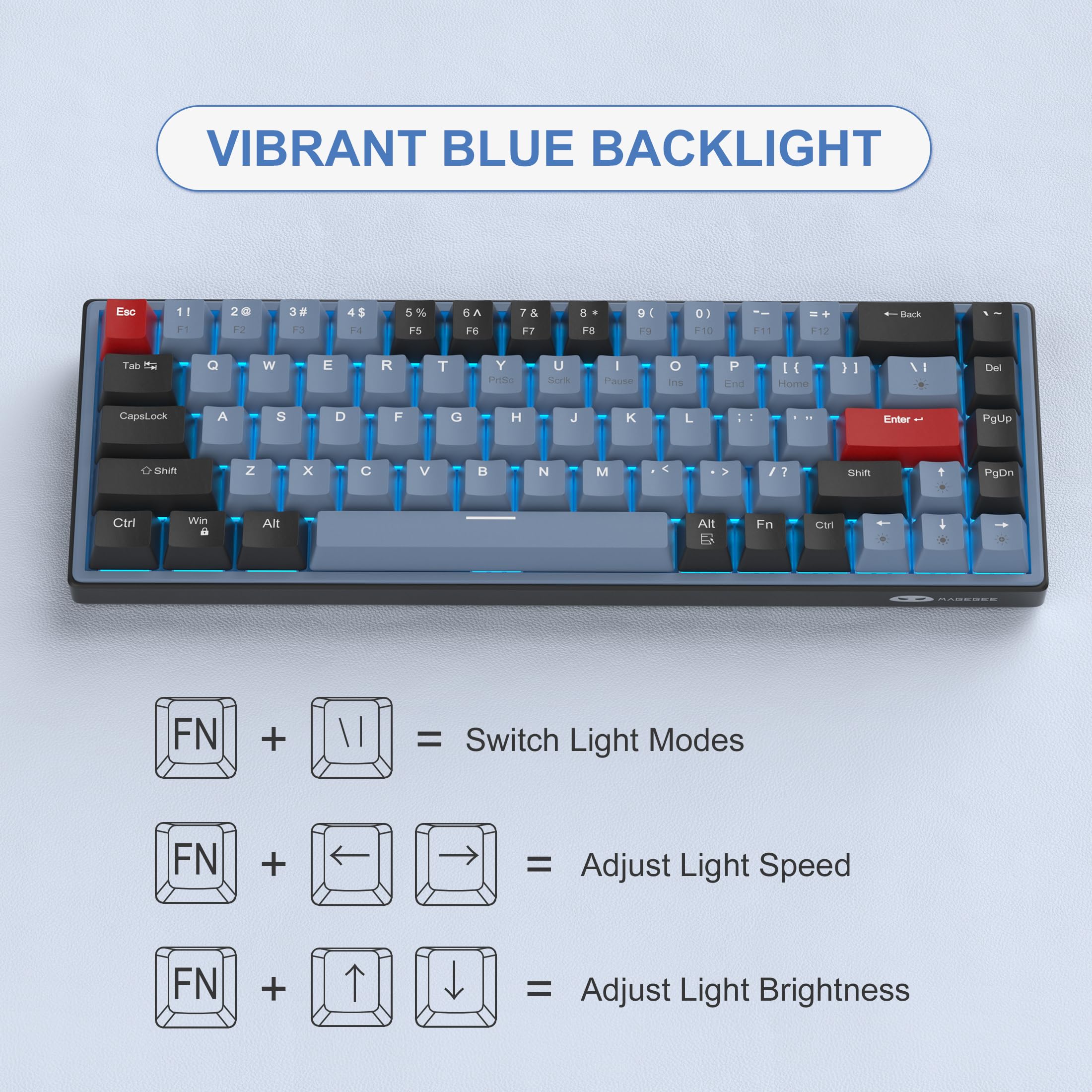 Mua MageGee 60% Mechanical Gaming Keyboard, 68 Keys Compact Blue LED ...