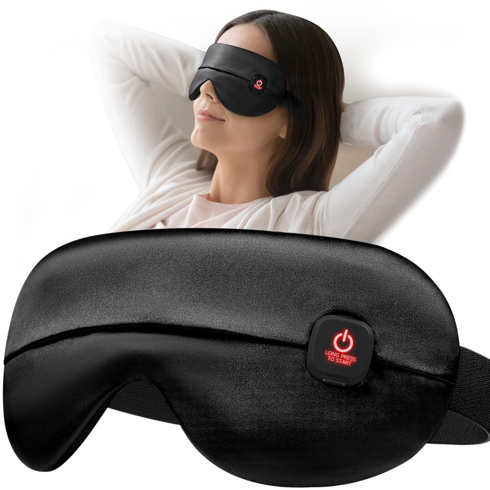 YFONG Cordless Heated Eye Mask for Dry Eyes, Warm Eye Compress for Stye ...