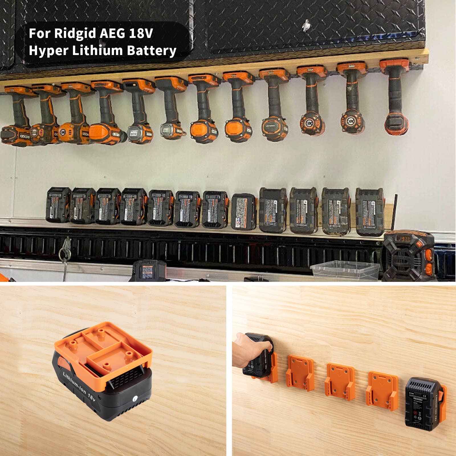 Mua Battery Holder for Ridgid AEG 18V Hyper Lithium Battery Wall Mount ...