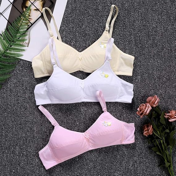 8-16 Years Old Teenagers Cotton beige Yanhonin Cotton Bra for Girls 28A ...
