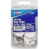 Amazon.com : Avery Key Tags, Split Ring, White, 1.25 Inch Diameter ...