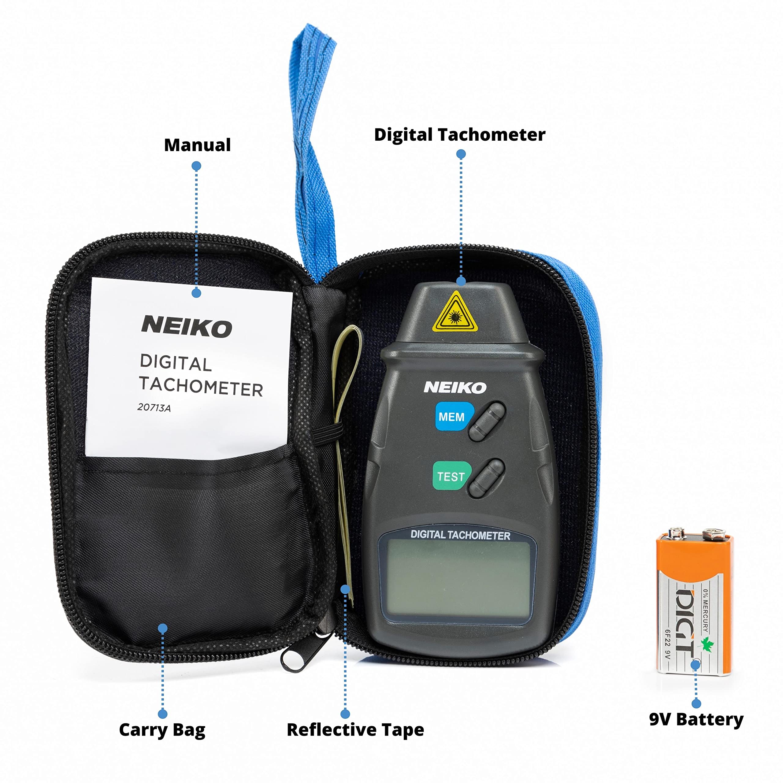 Mua NEIKO 20713A Digital Tachometer, Noncontact Laser Photo Sensor with ...
