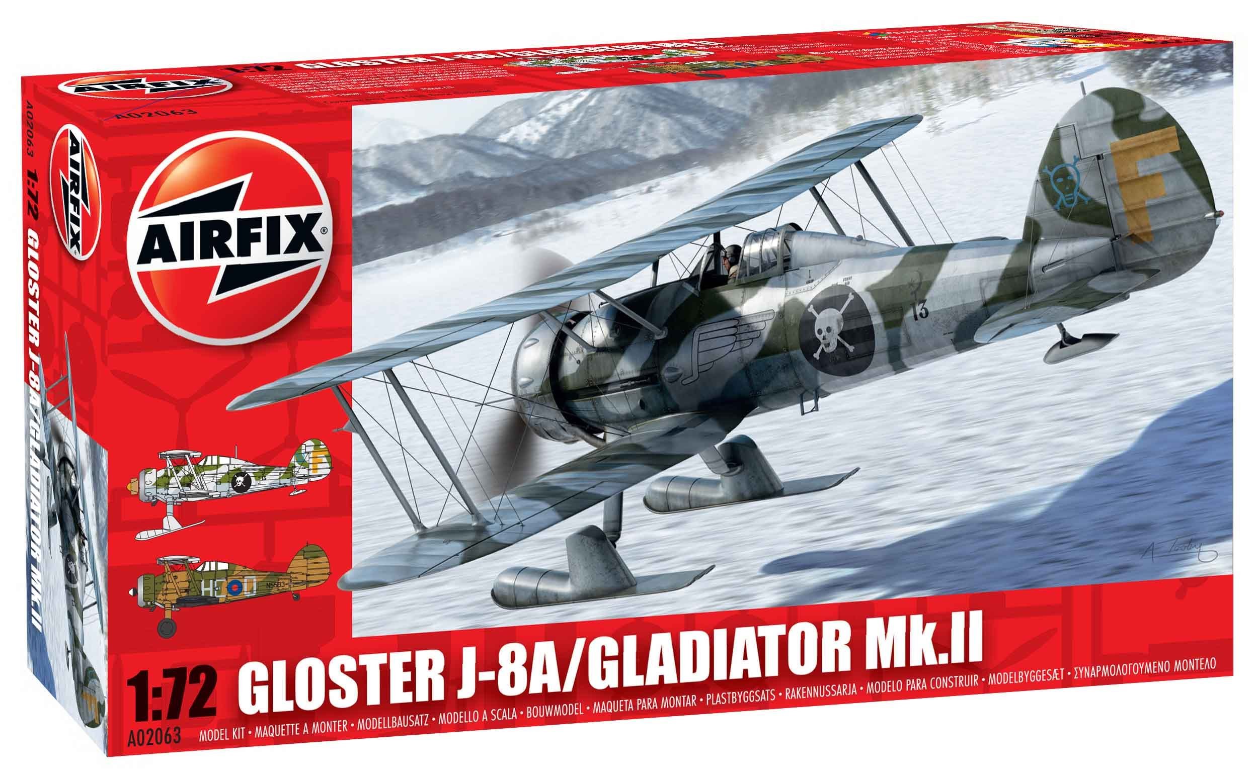 Airfix 1:72 Gloster Gladiator MkIII J8A Aircraft Model Kit