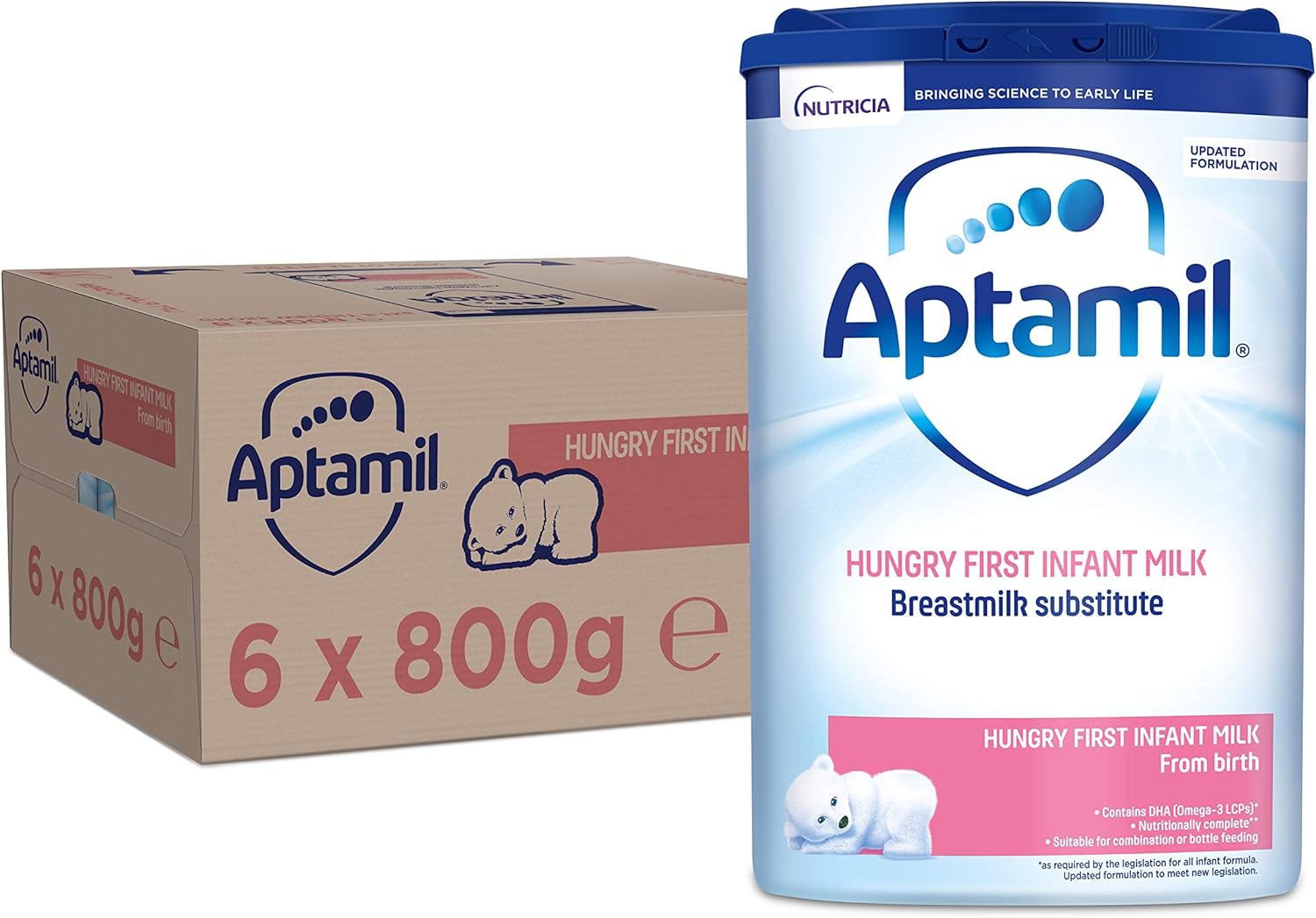 Aptamil Hungry Baby Milk Powder Formula, from Birth, 800g (Pack of 6 ...