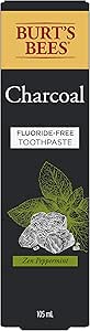 Burt's Bees Toothpaste, Fluoride Free, Charcoal, Zen Peppermint, 105 ...