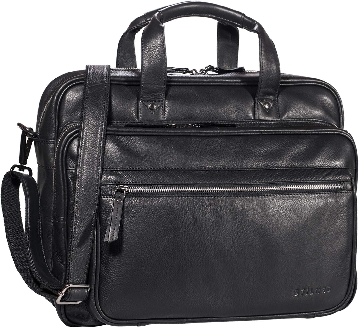 STILORD Vintage Business Bag Leather Walt 20 Liters, Colour:Kara ...