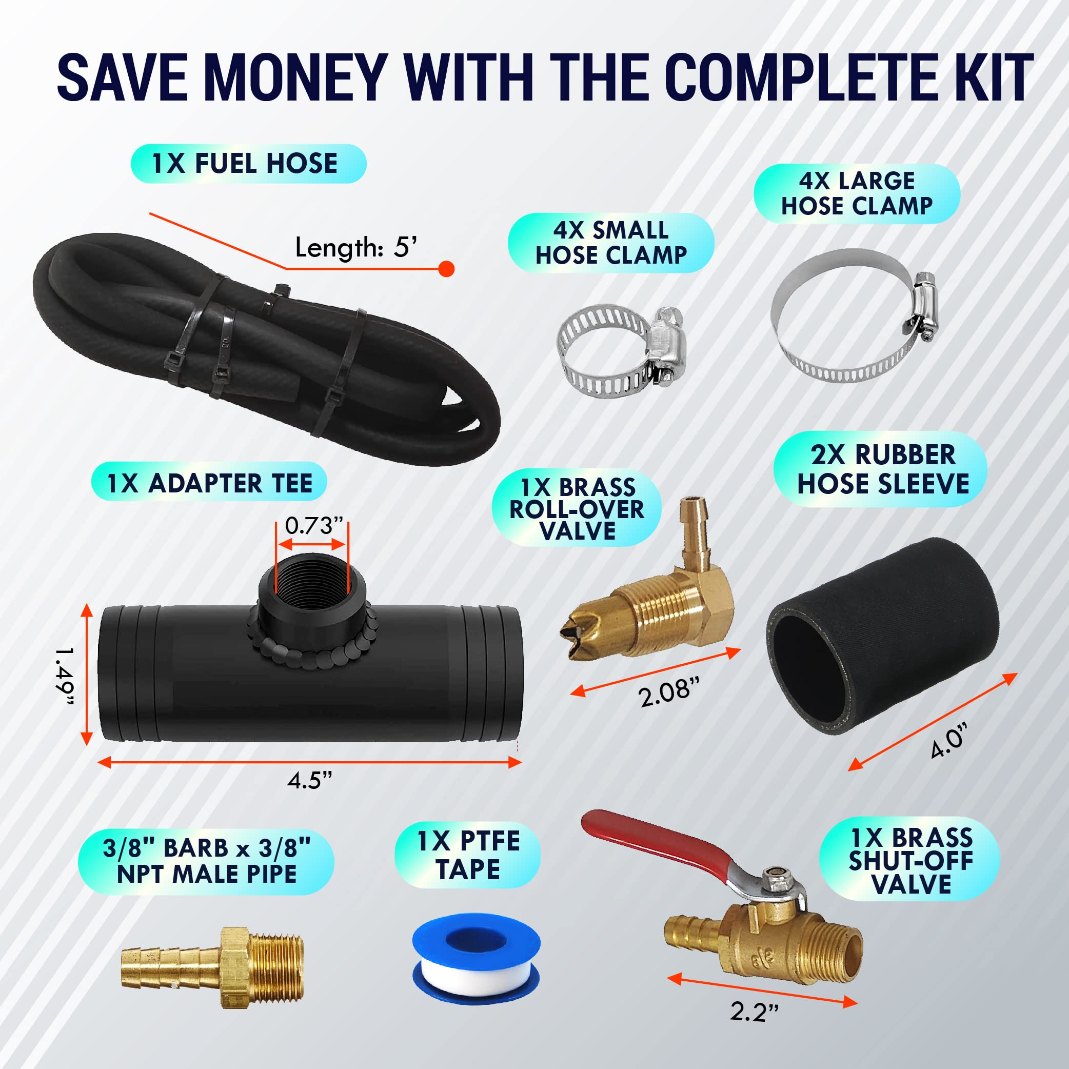 Mua LATCH.IT Auxiliary Fuel Tank Kit | 1.5” Fill Line Gravity Feed ...