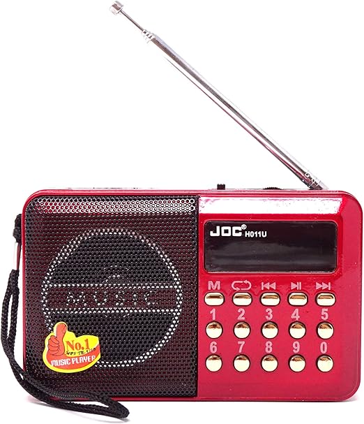 JOC Radio H011U Radio FM roja USB recargable microSD Mini Reproductor ...