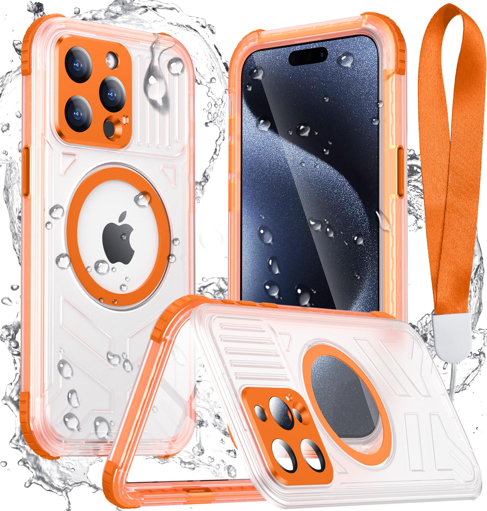 Temdan Magnetic for iPhone 15 Pro Case Waterproof,Built-in Screen ...