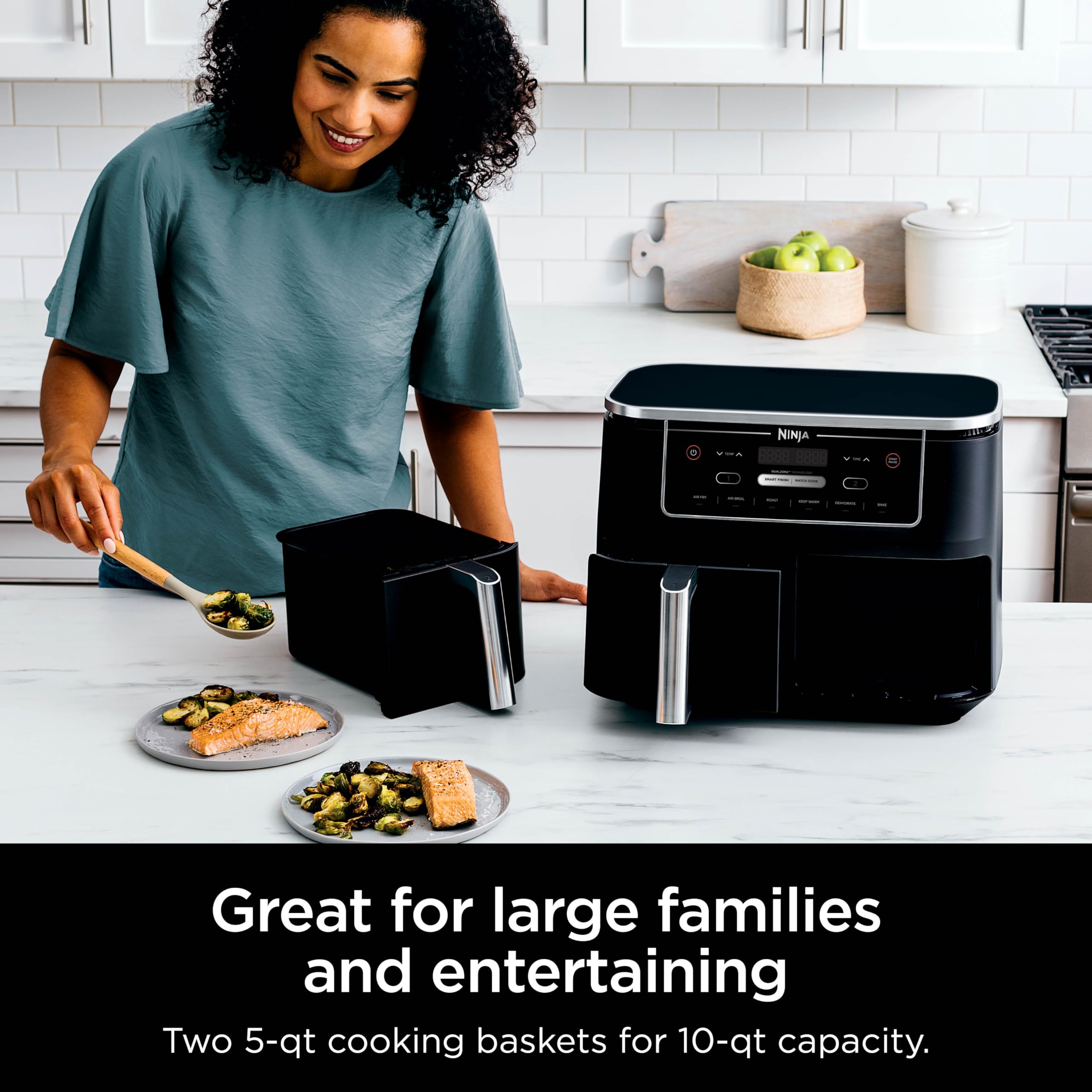 Ninja | Air Fryer | Finish Cooking Multiple Foods At The Same Time | 6 ...