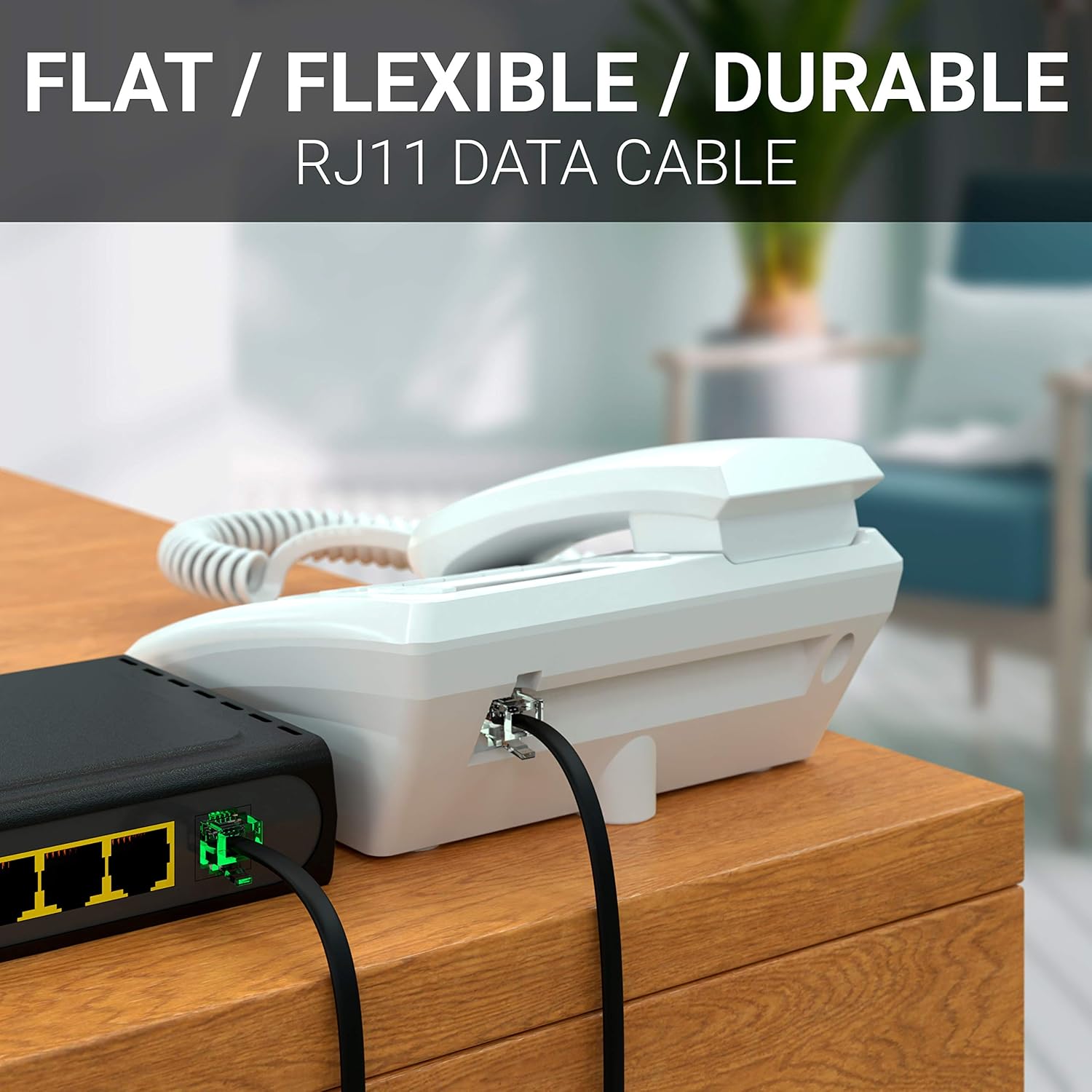 G-PLUG RJ11 to RJ11 2m Cable, High Speed ADSL Cable for Internet ...