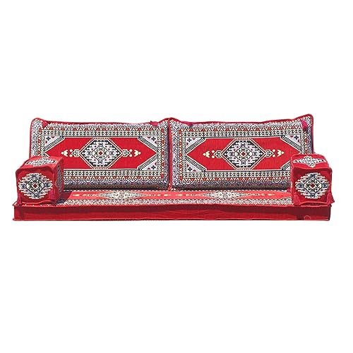 mysticalanatolia Majlis Floor Sofa Loveseat – 75x27x4 in Convertible ...