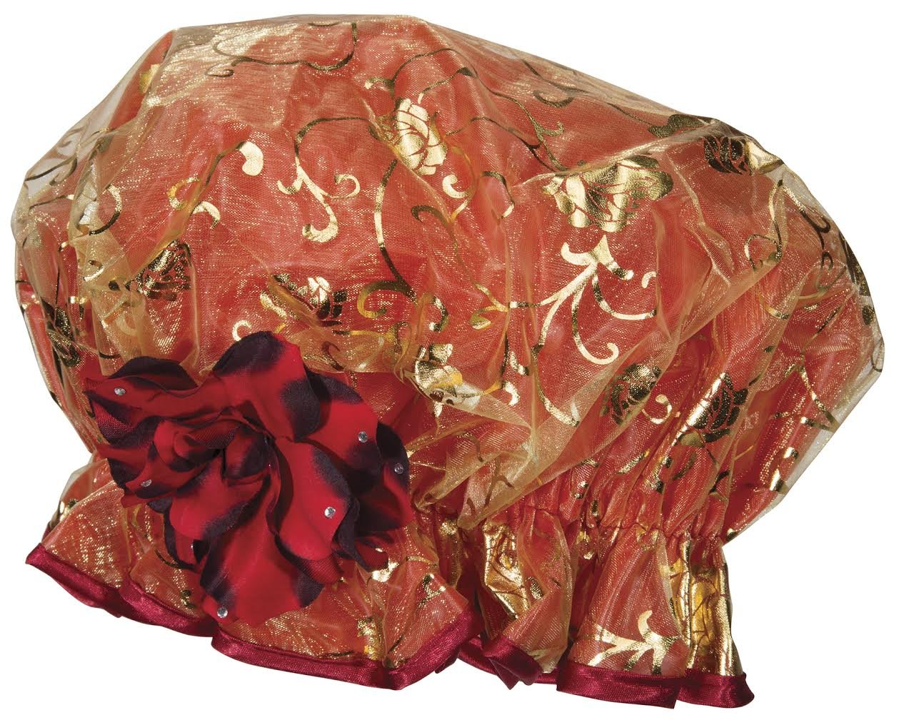 Amazon.com : Kingsley Shower Cap - Red Design with Red Rose : Beauty