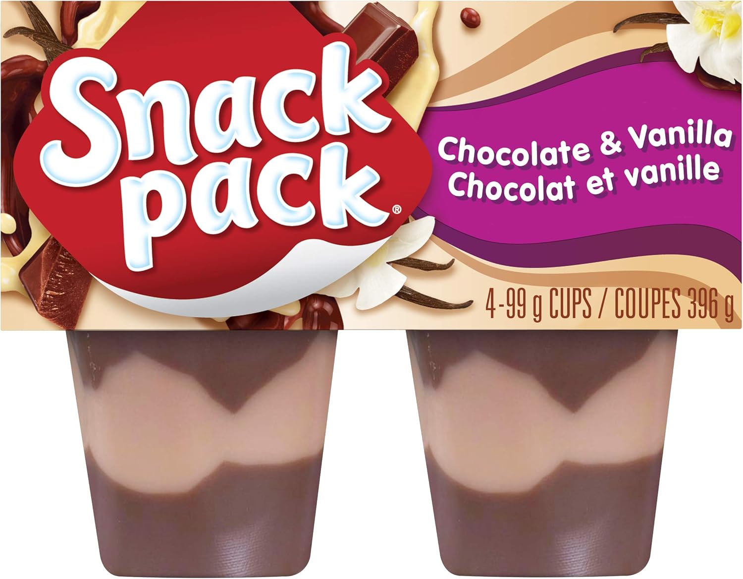 Snack Pack Chocolate and Vanilla Pudding, 396g, Pack of 12: Amazon.ca ...