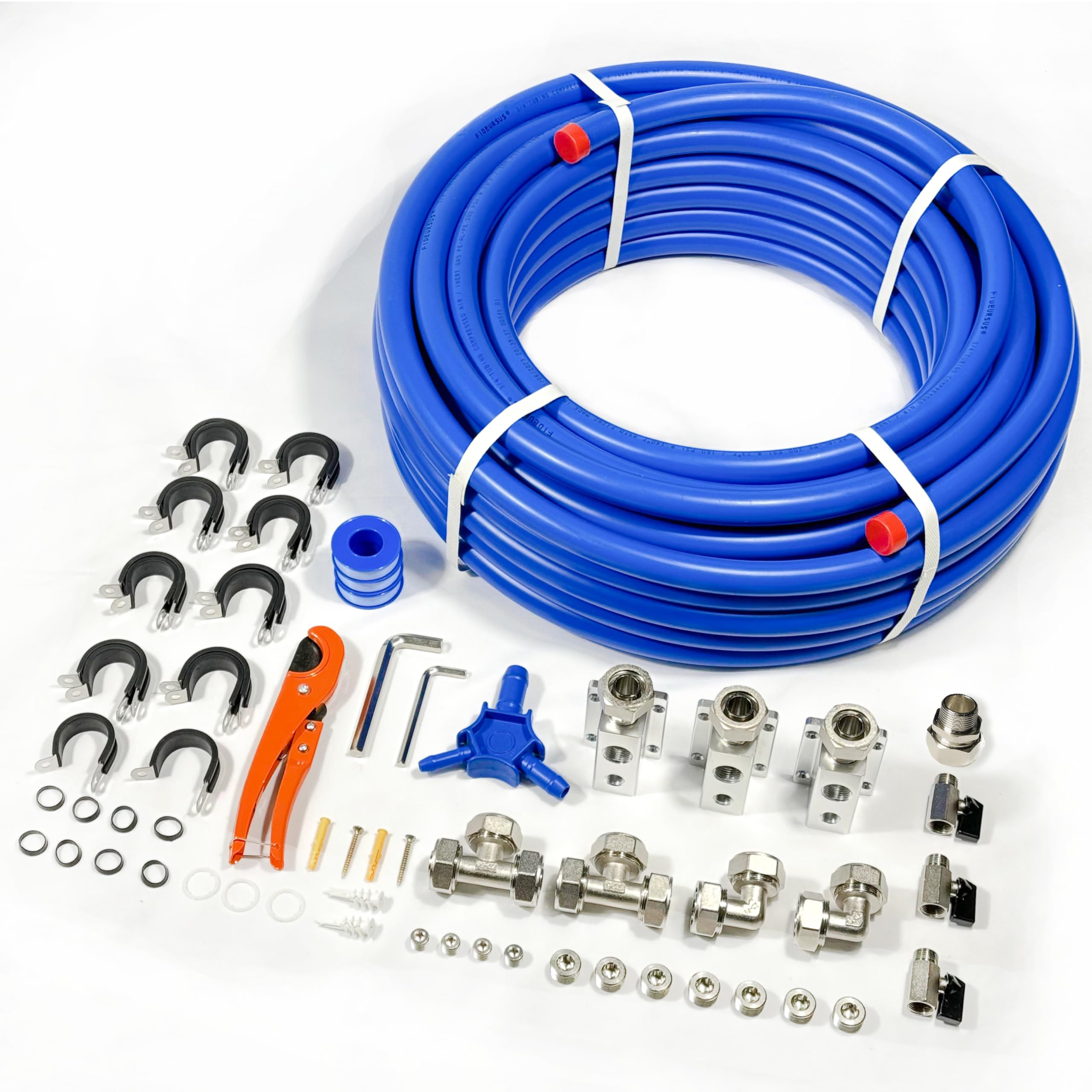 FIDEURSUS Compressed Air Piping System with 3/4 Inch ID x 100 feet 3 ...