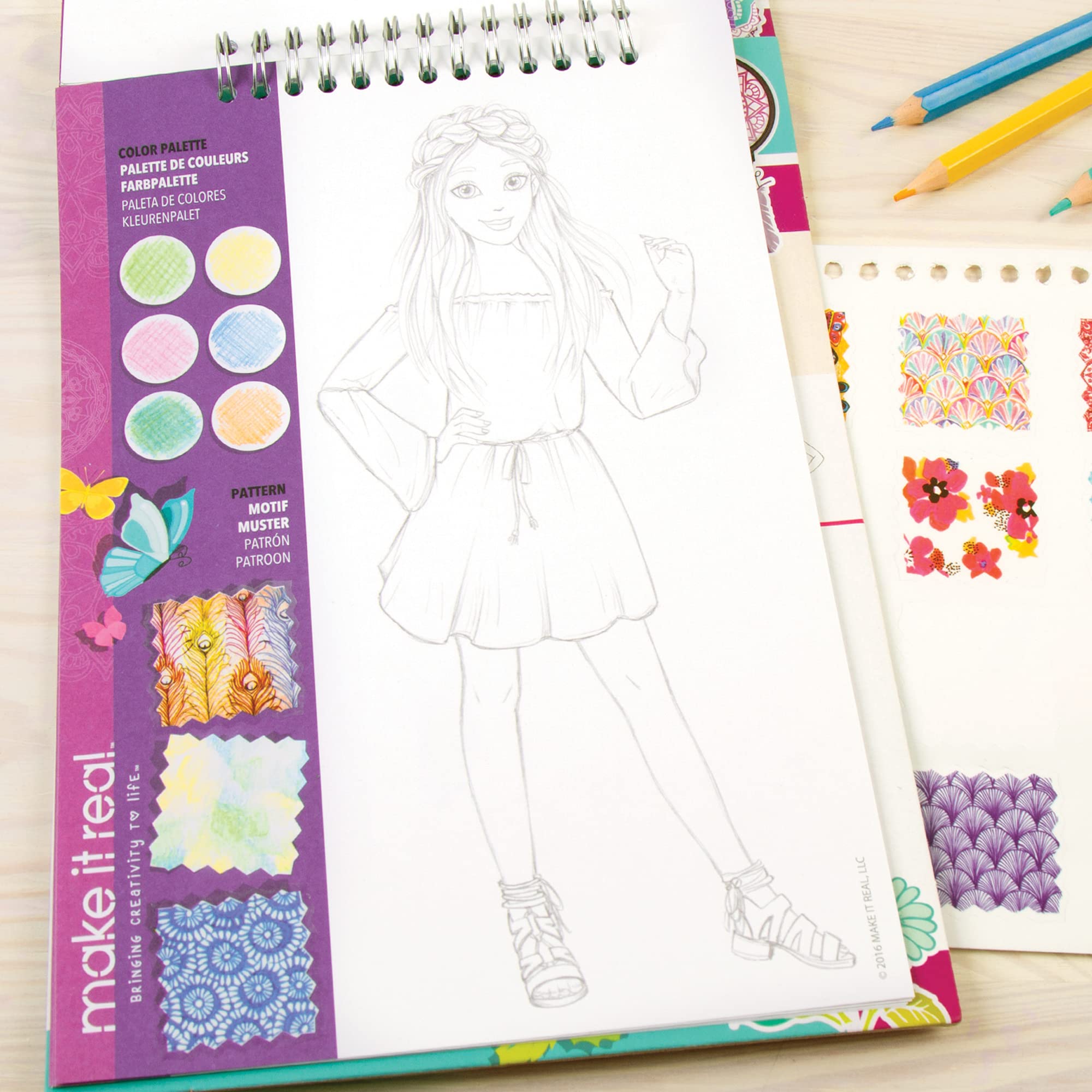 Mua Make It Real Fashion Design Sketchbook Kit for Girls - Blooming ...