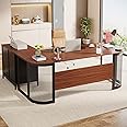 Amazon.com: Tribesigns 63" Executive Desk with 31" File Cabinet, Large ...