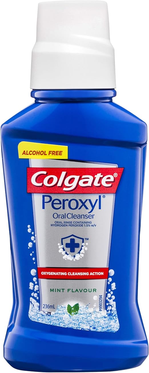 Colgate Peroxyl Rinse Oral Cleanser Mouthwash Mint Flavour, 236mL ...