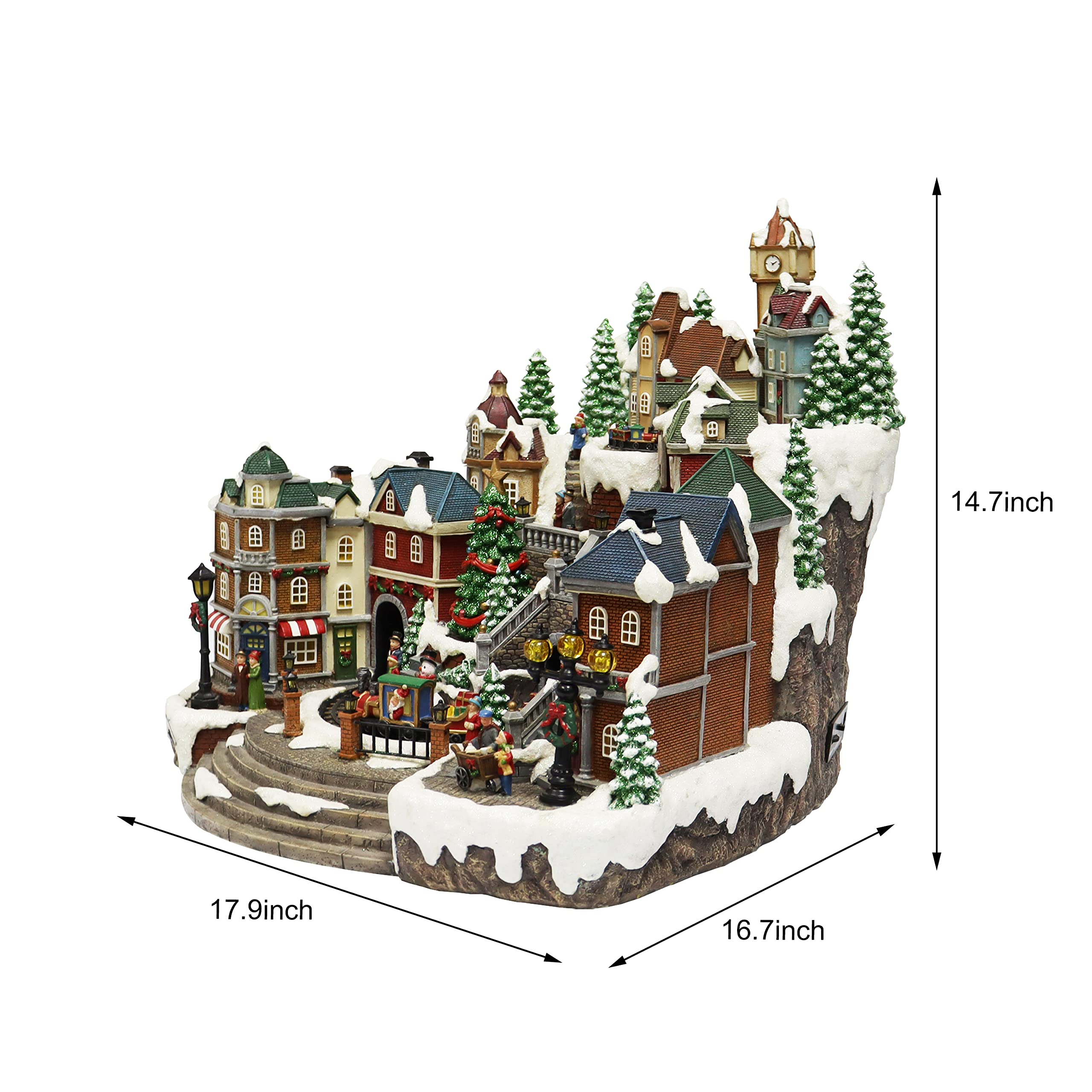 Mua Christmas Village Centerpiece Decor, Tiered Village Town Center ...