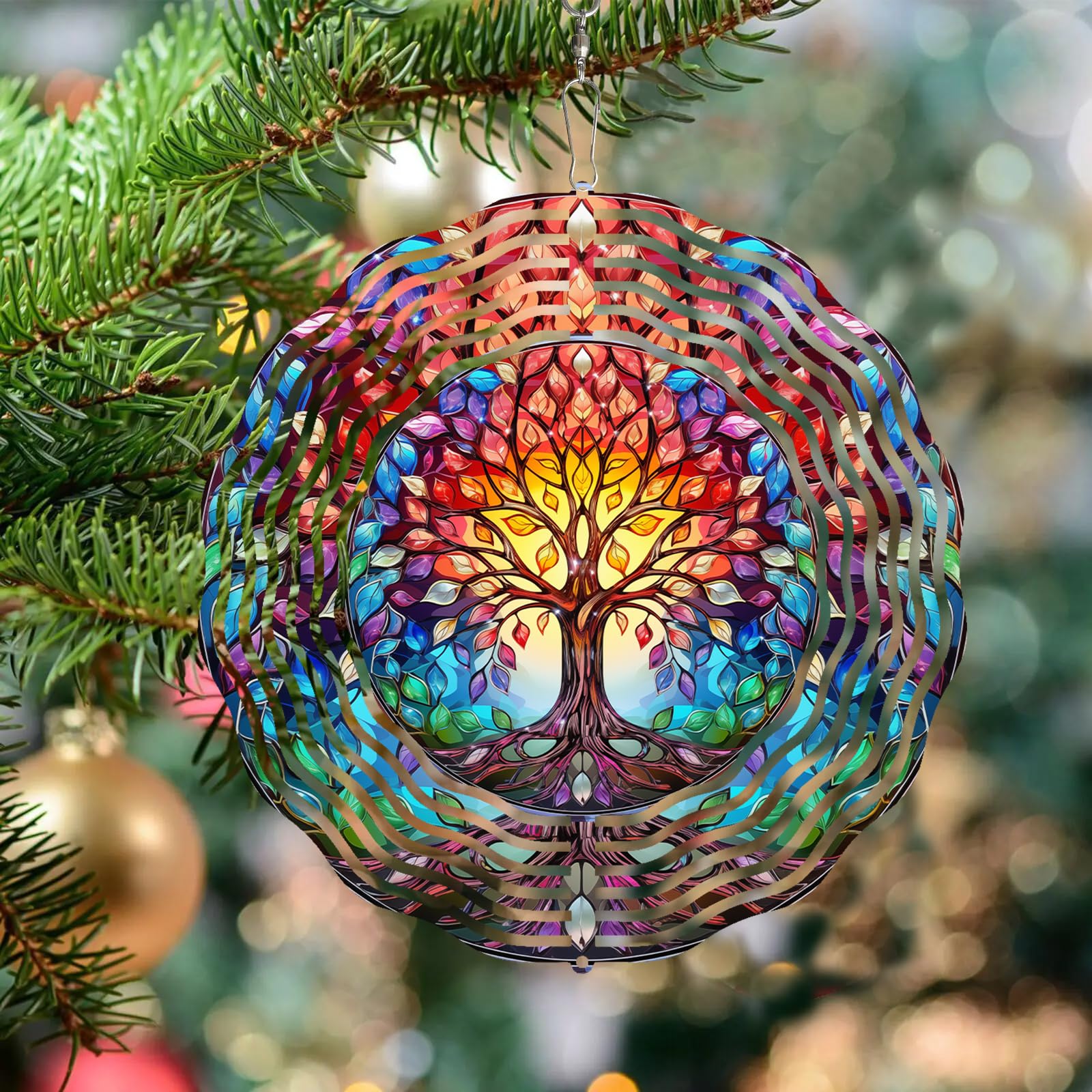 Tree of Life Wind Spinner,3D Frosted Wind Spinners Hanging for Yard and ...