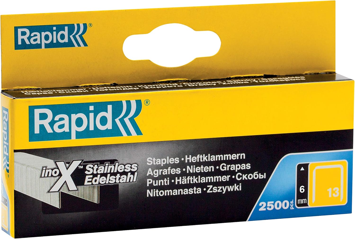 Rapid High Performance Staples, Stainless Steel, No.13, Leg Length 6 mm ...