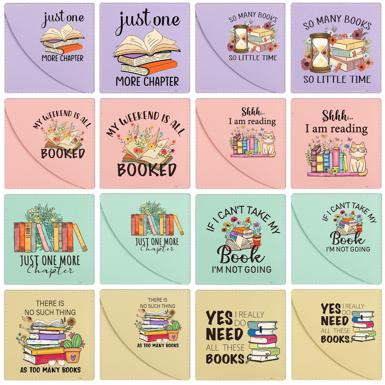 Skyygemm 8 Pcs Leather Book Corner Bookmarks for Book Lover Gifts ...