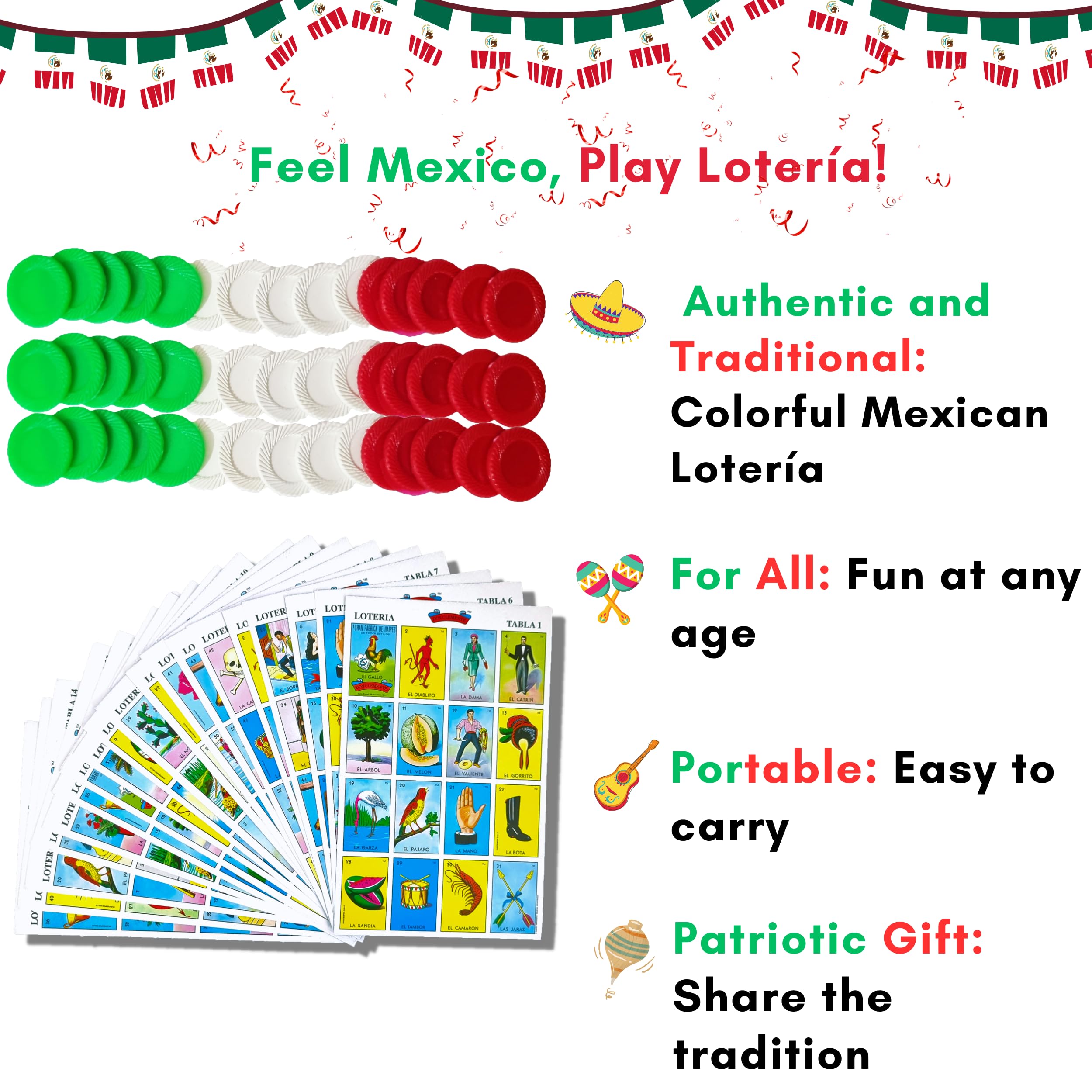 The Original Loteria Mexican Bingo Game With 100 Bingo Chips For 20 ...