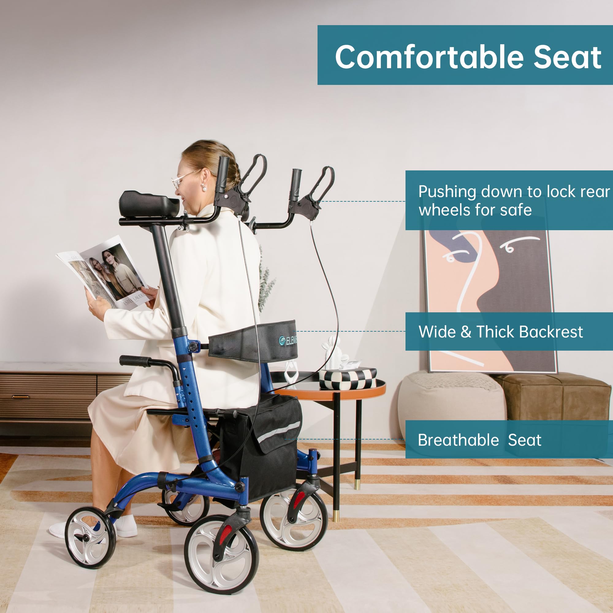 Mua Upright Walker, Stand Up Folding Rollator Walker Back Erect Rolling ...