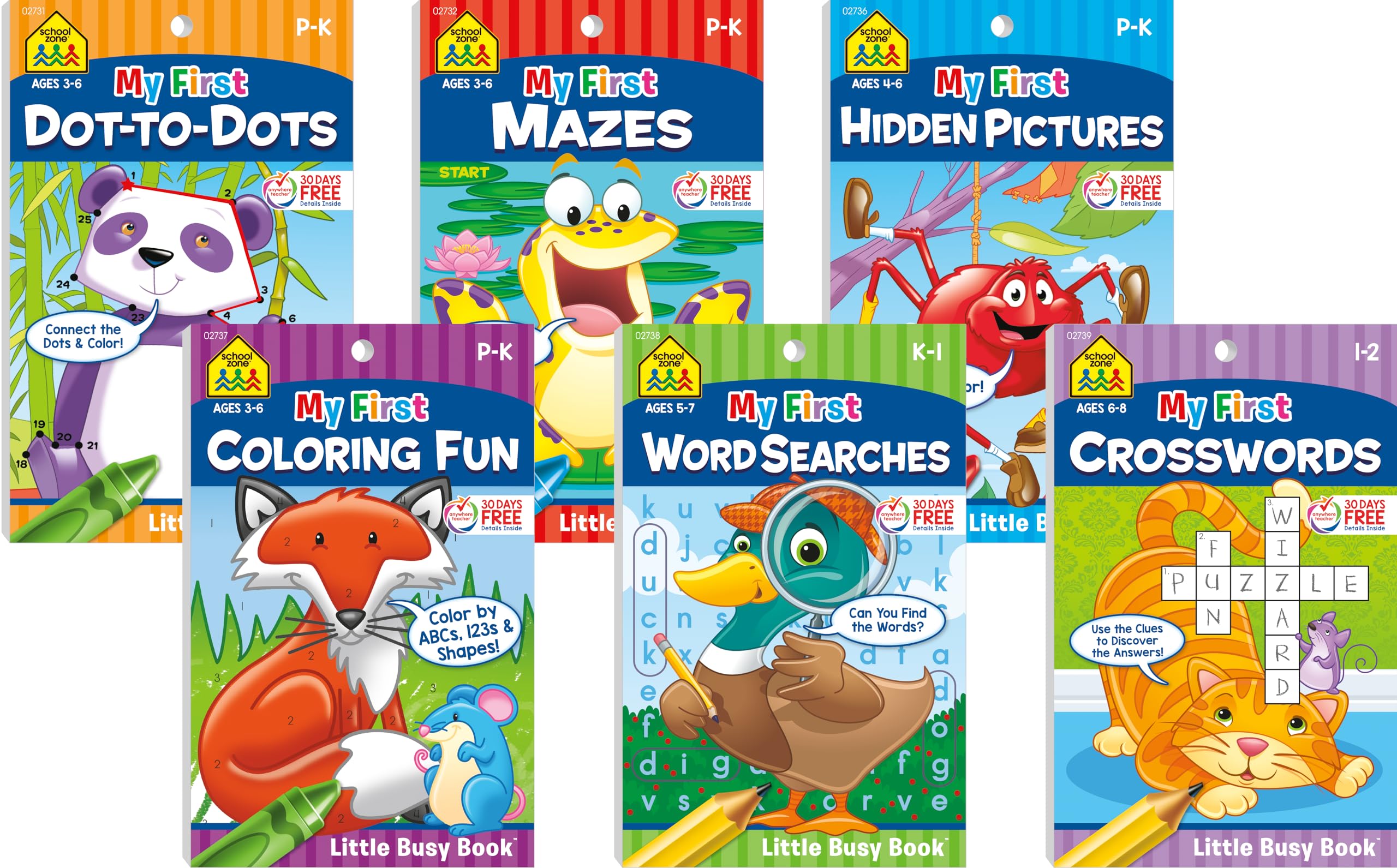 Mua School Zone My First Activities On-the-Go! 6-Pack Workbook Set: 288 ...