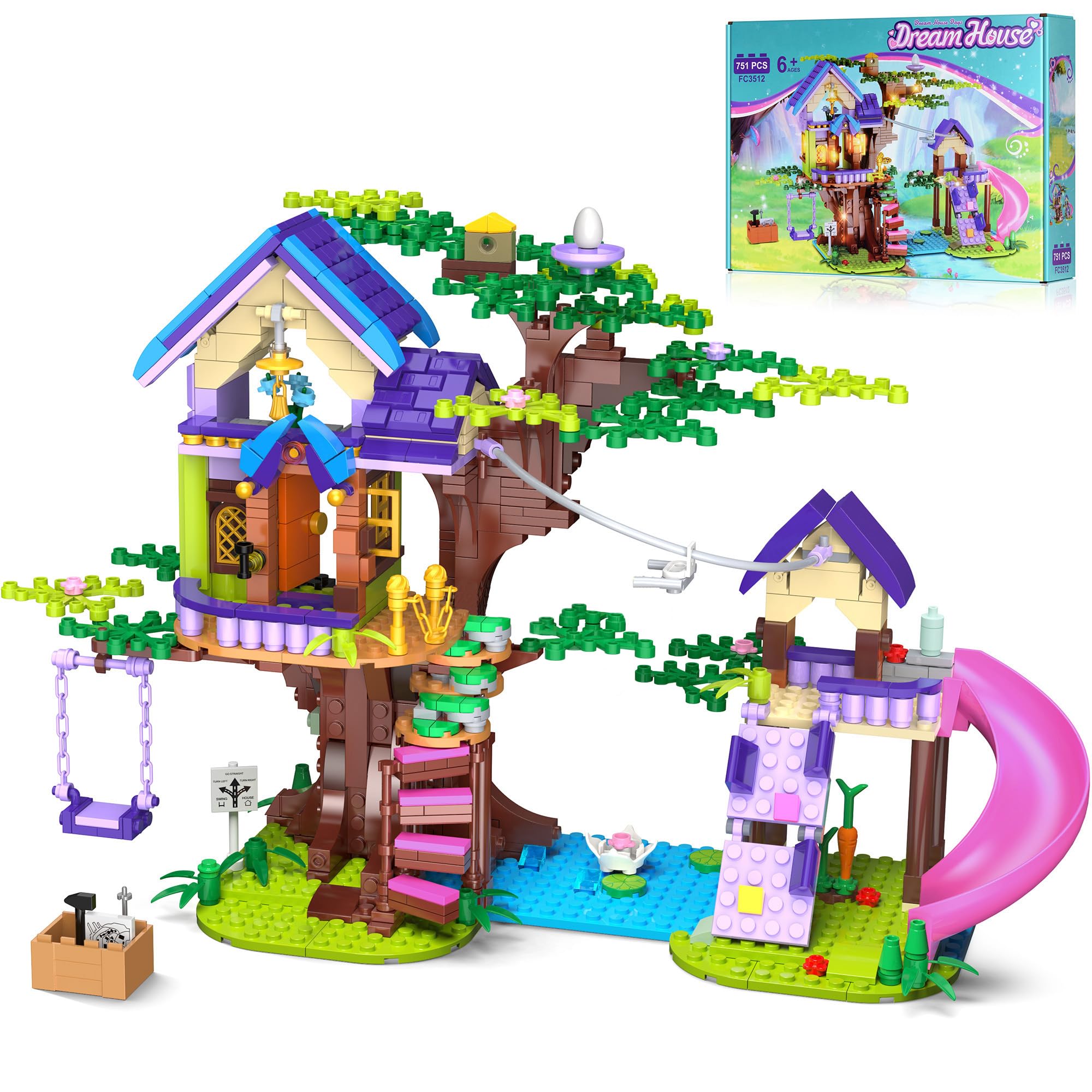 HIEMAO Treehouse Building Set for Kids - 751Pcs STEM Friendship Tree ...