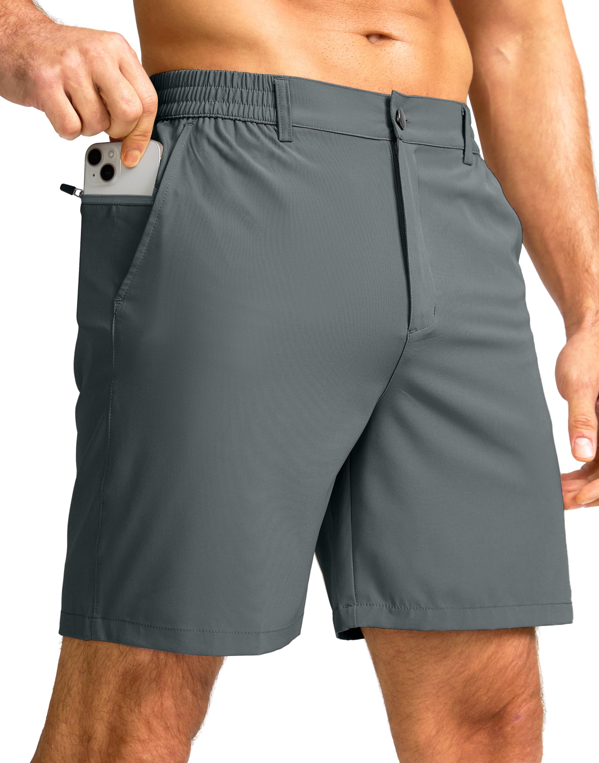 G Gradual Men's Casual Shorts 7" Lightweight Golf Shorts for Men ...