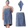 Amazon.com: OneDream Plus Size Towel Wrap for Women, Adjustable Towel ...