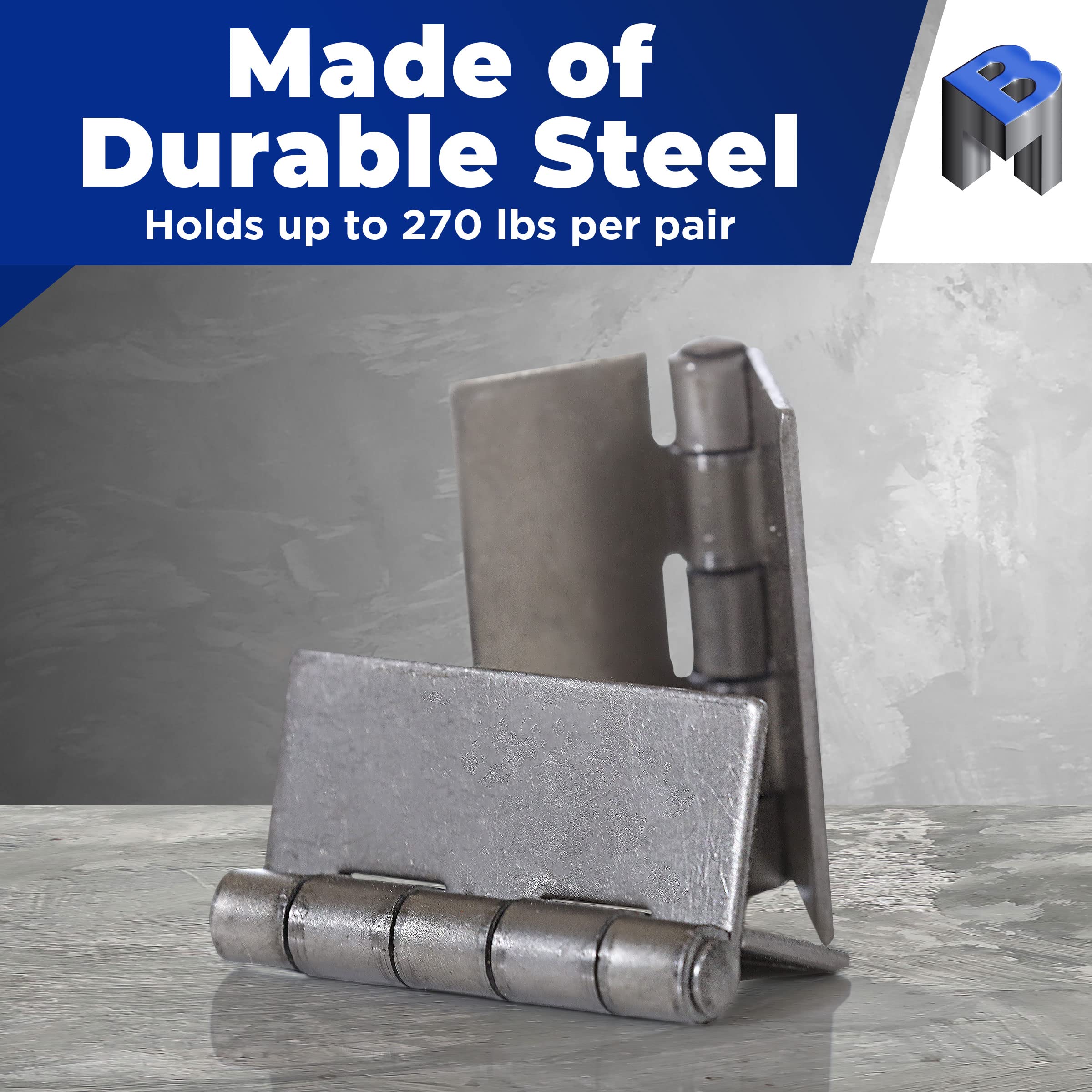 Mua Bobco Metals 3" Heavy Duty Weldable Hinges | Steel Butt Hinge ...