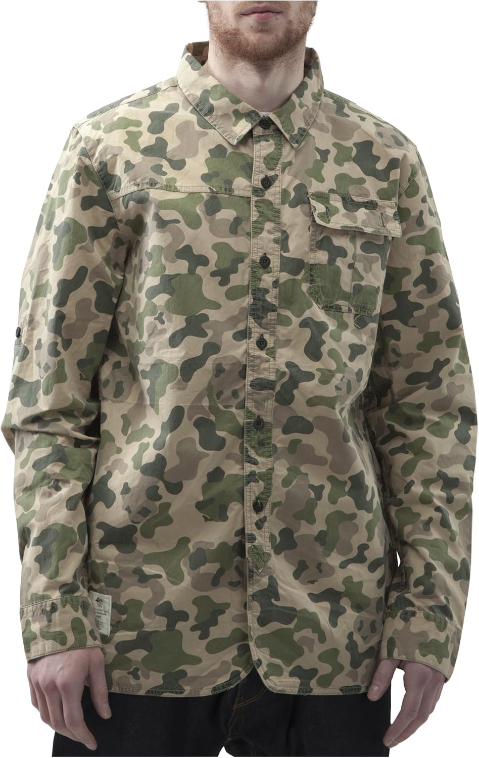 LRG Men's Panda Camo Ls Woven: Amazon.co.uk: Clothing