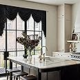 Amazon.com: JADE POKE Velvet Waterfall Valance for Bedroom, Black Beads ...