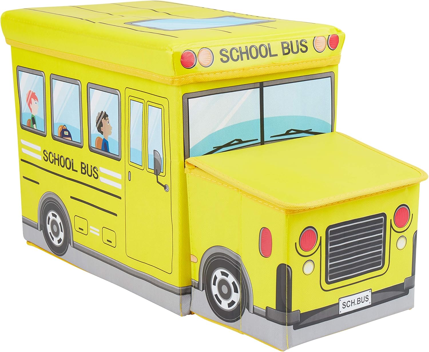 Bieco Storage Box with seat School Bus Stool with Storage Space and ...