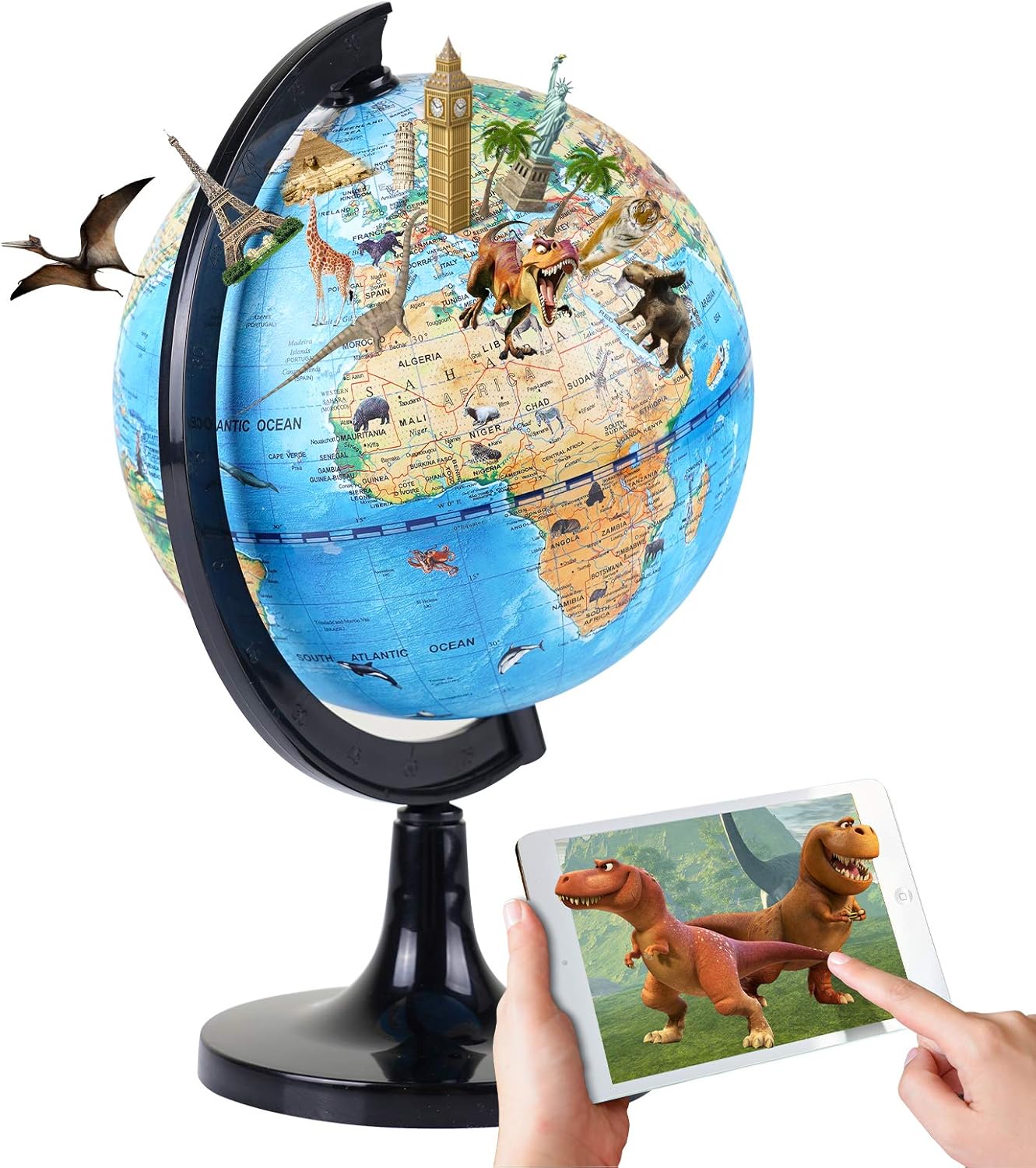 Interactive Globe for Kids Learning 5.5'' Educational Rotating World ...