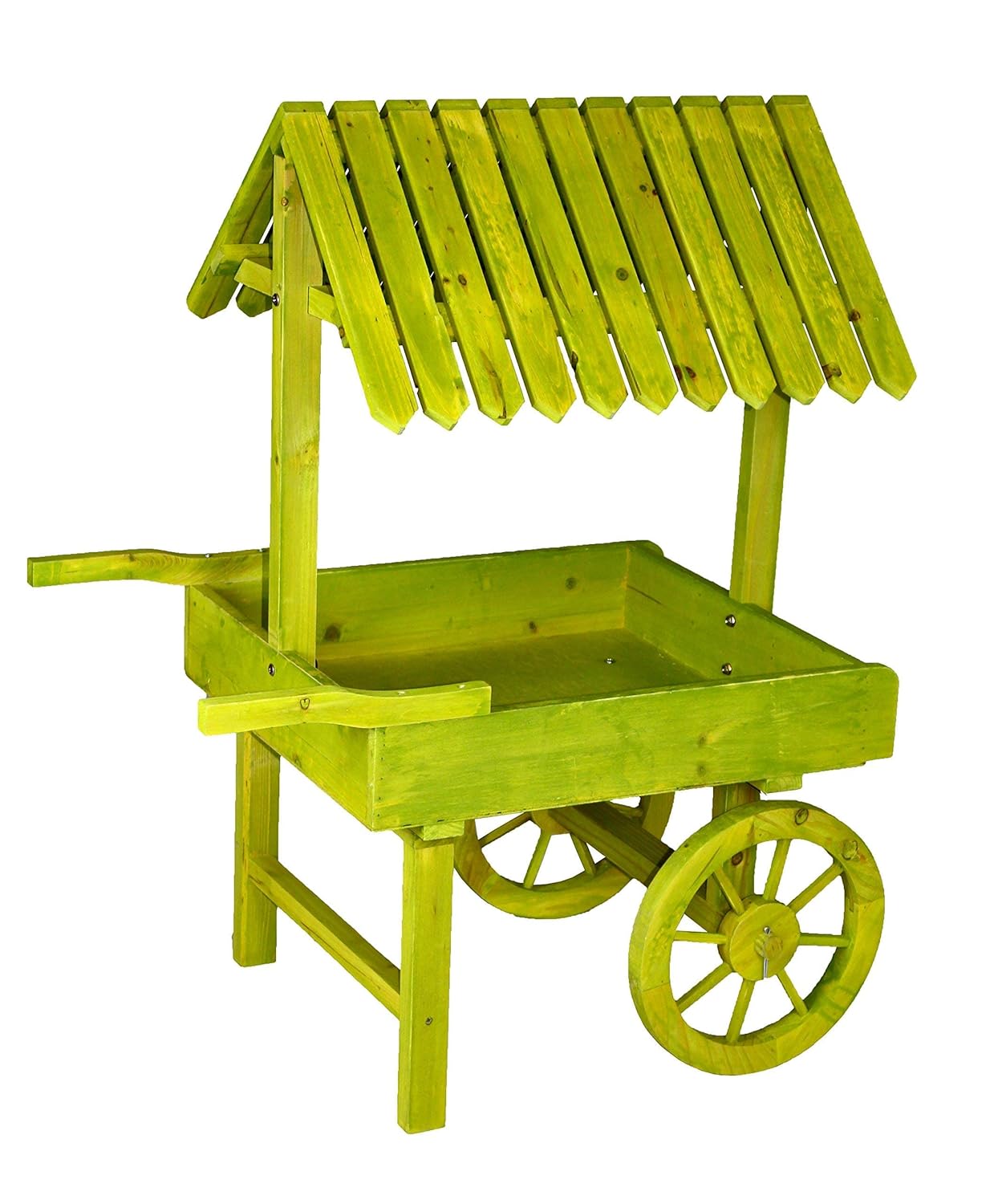 Green Wooden Vendor Cart Planter: Amazon.in: Garden & Outdoors