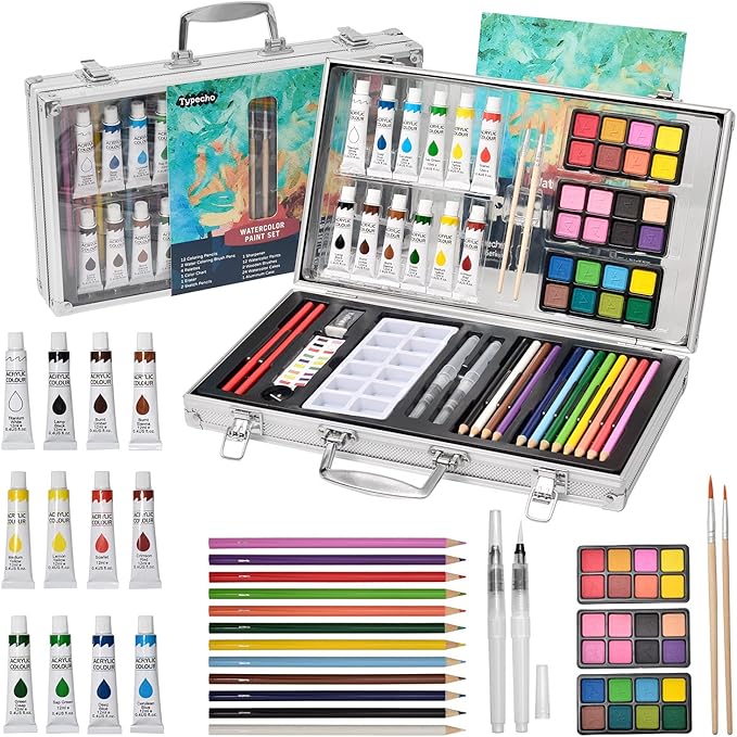 Watercolor Paint Set for Kids,Portable Artist Painting Kit with 24 ...