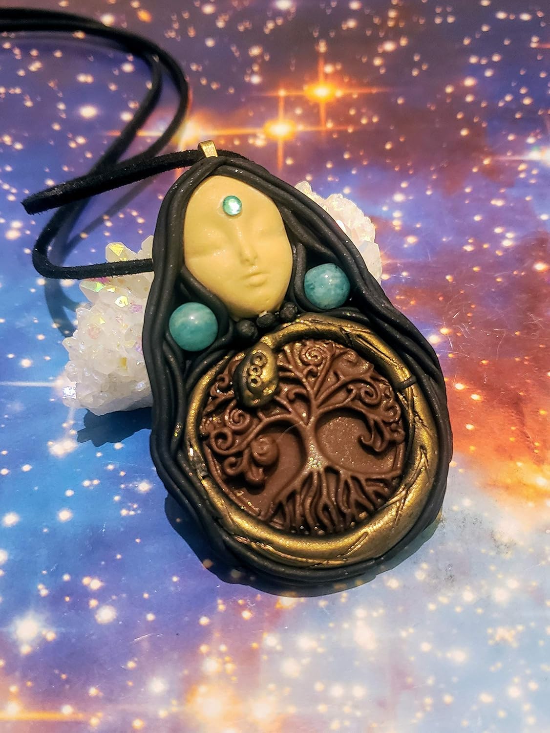 Amazon.com: Ayahuasca Mother Goddess Pendant. Spirit Snake Necklace ...