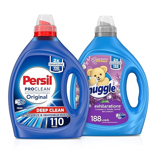 Persil Liquid Laundry Detergent, ProClean Scent, 110 Loads, Blue, 82.5 Fl Oz, Original + Snuggle ...