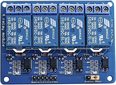 ELEGOO 4 Channel DC 5V Relay Module with Optocoupler for Arduino UNO R3 ...